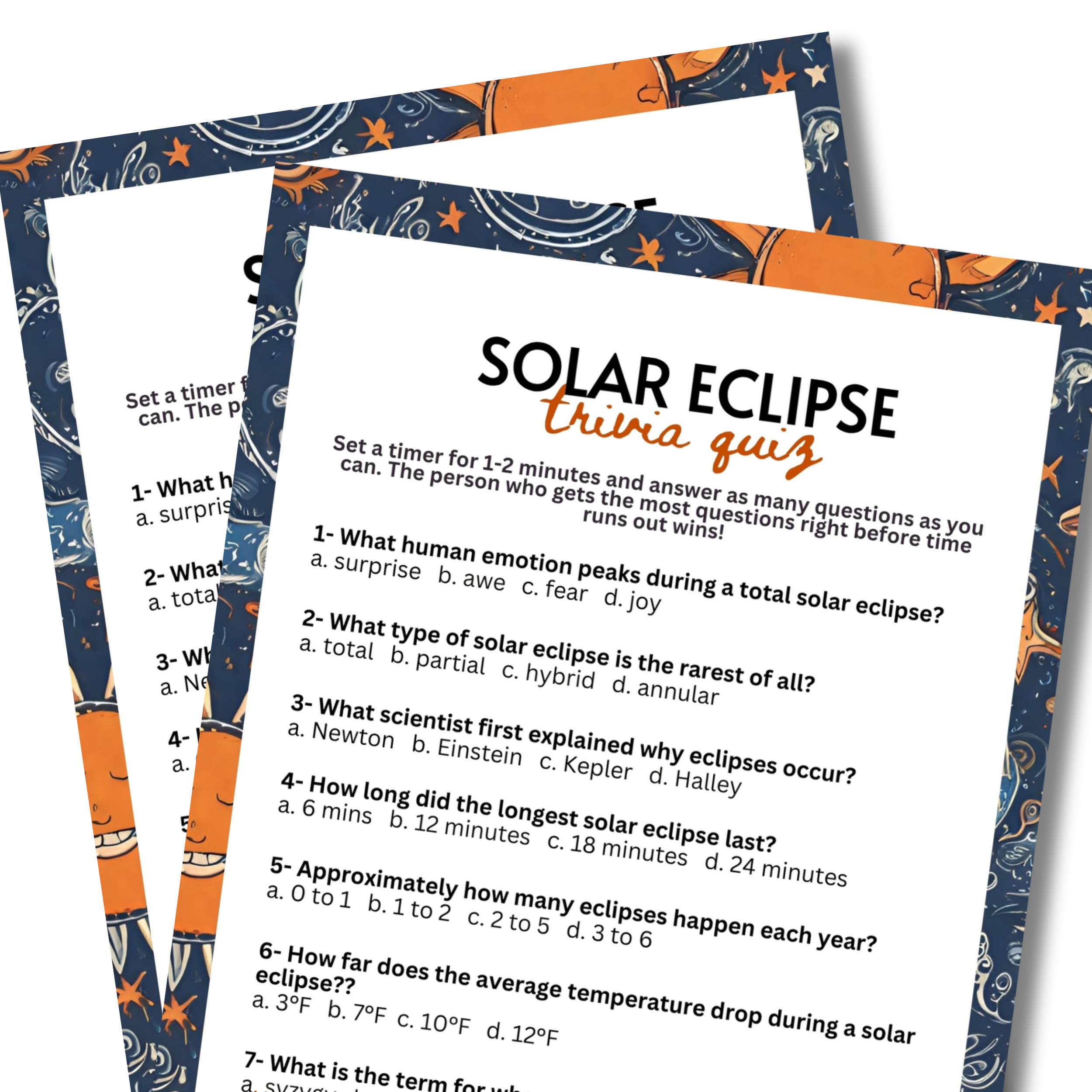 Solar Eclipse Trivia – Party Prints Press